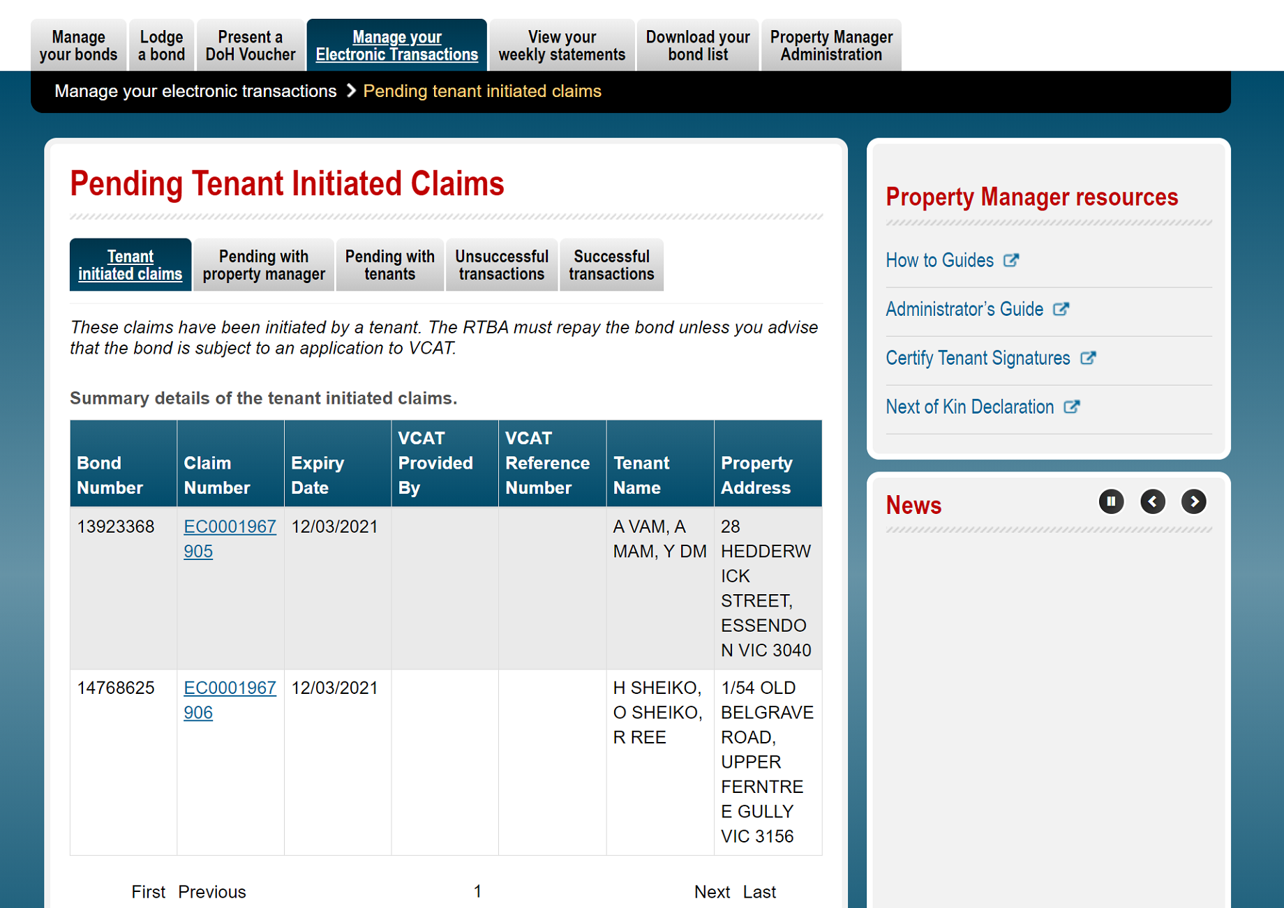 Registered rental provider guide - How to view a claim initiated by the ...